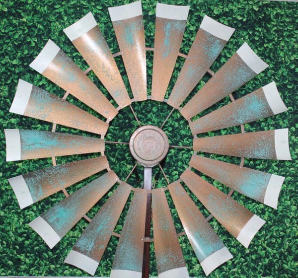 Antique Copper Patina Ceiling Fan with White Tips