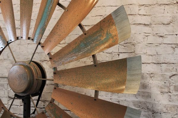 Antique Copper Patina Ceiling Fan with White Tips