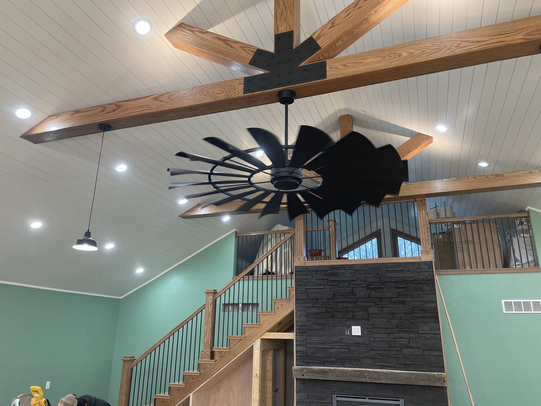 Industrial Matte Black Ceiling Fan | Windmill Ceiling Fans