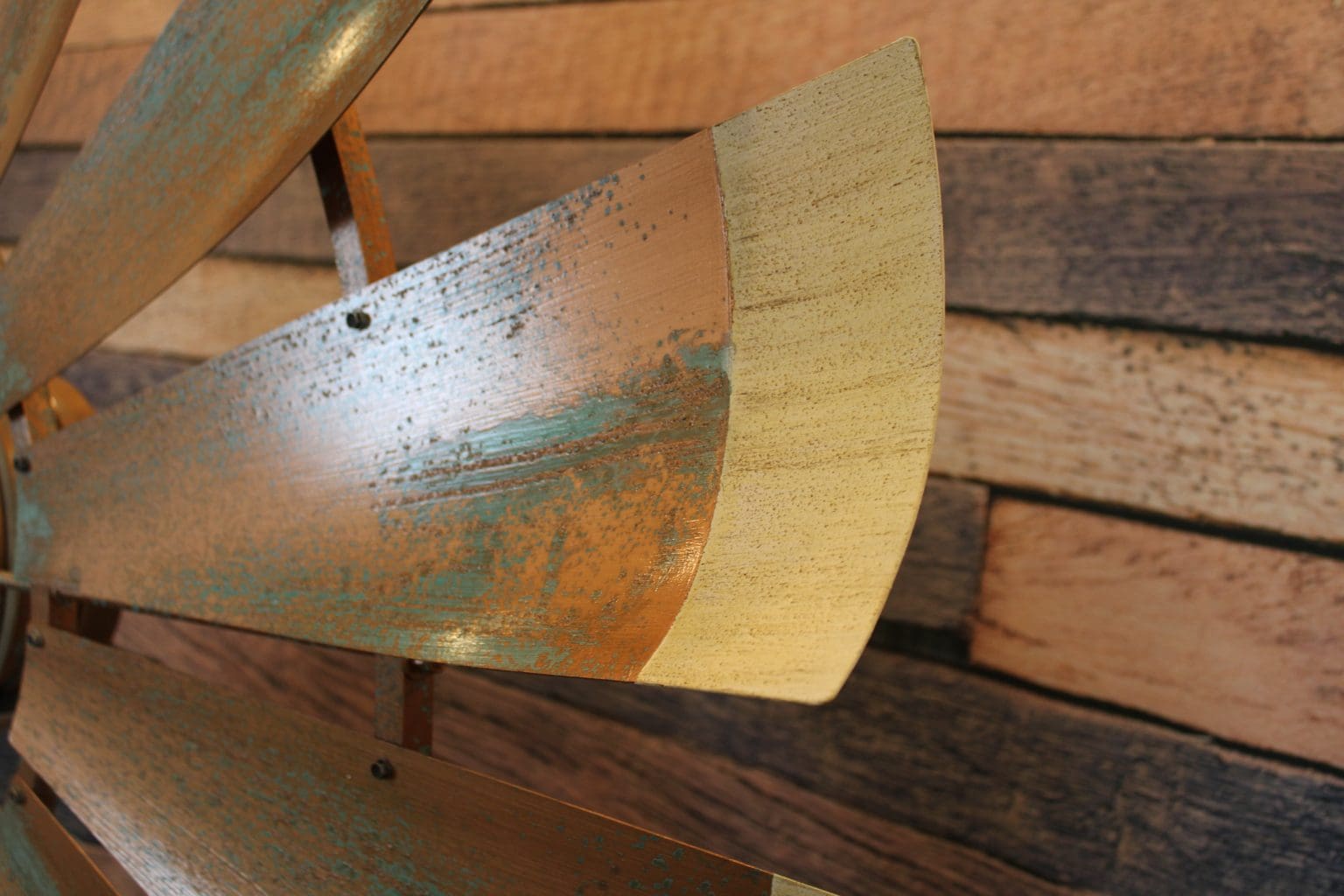 Antique Copper Patina Ceiling Fan with White Tips