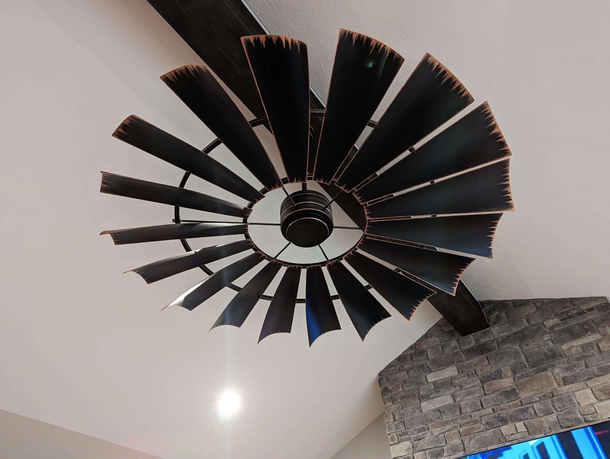 Charred Whiskey Barrel Ceiling Fan | Country Ceiling Fan