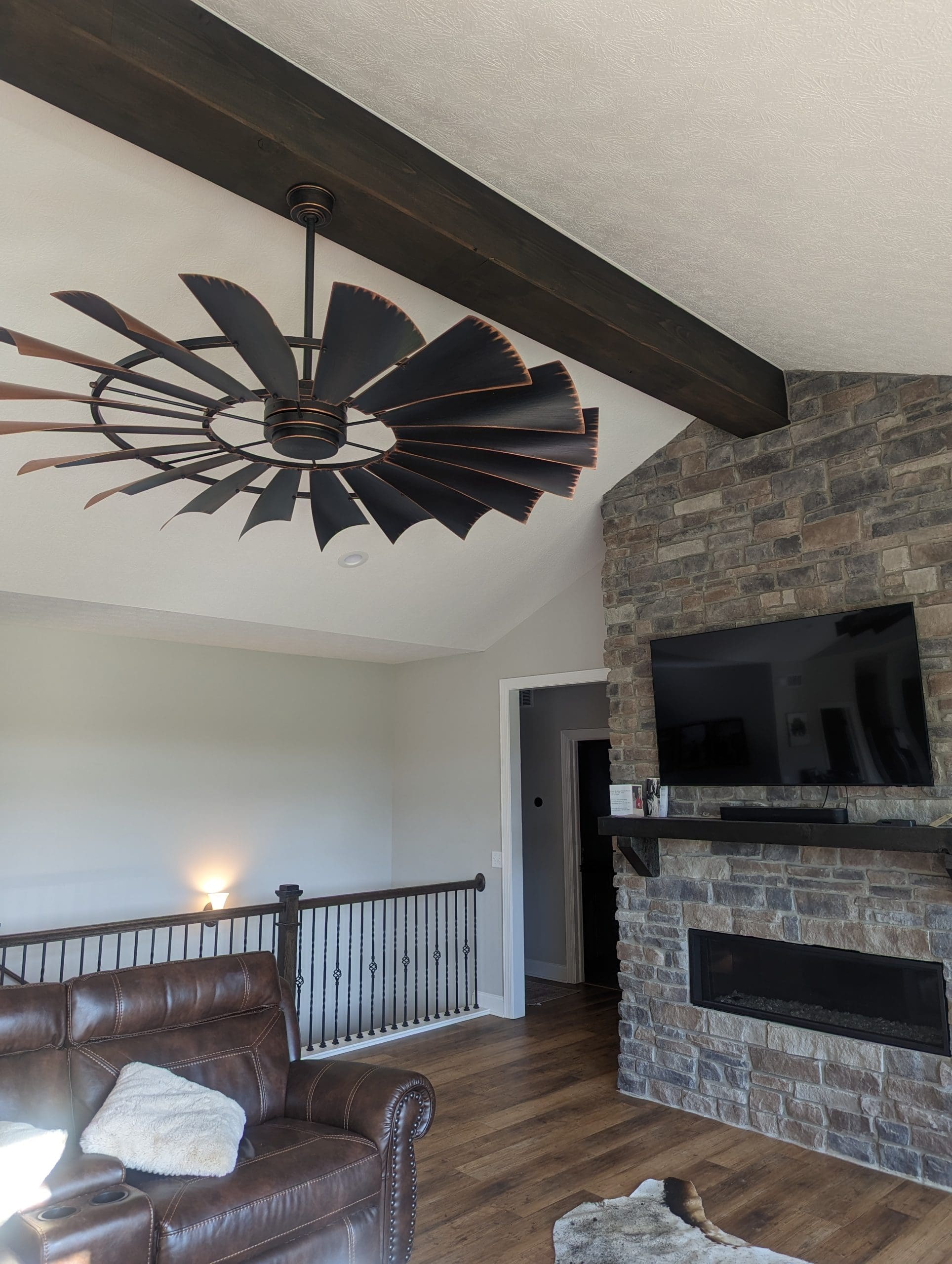 Charred Whiskey Barrel Ceiling Fan | Country Ceiling Fan