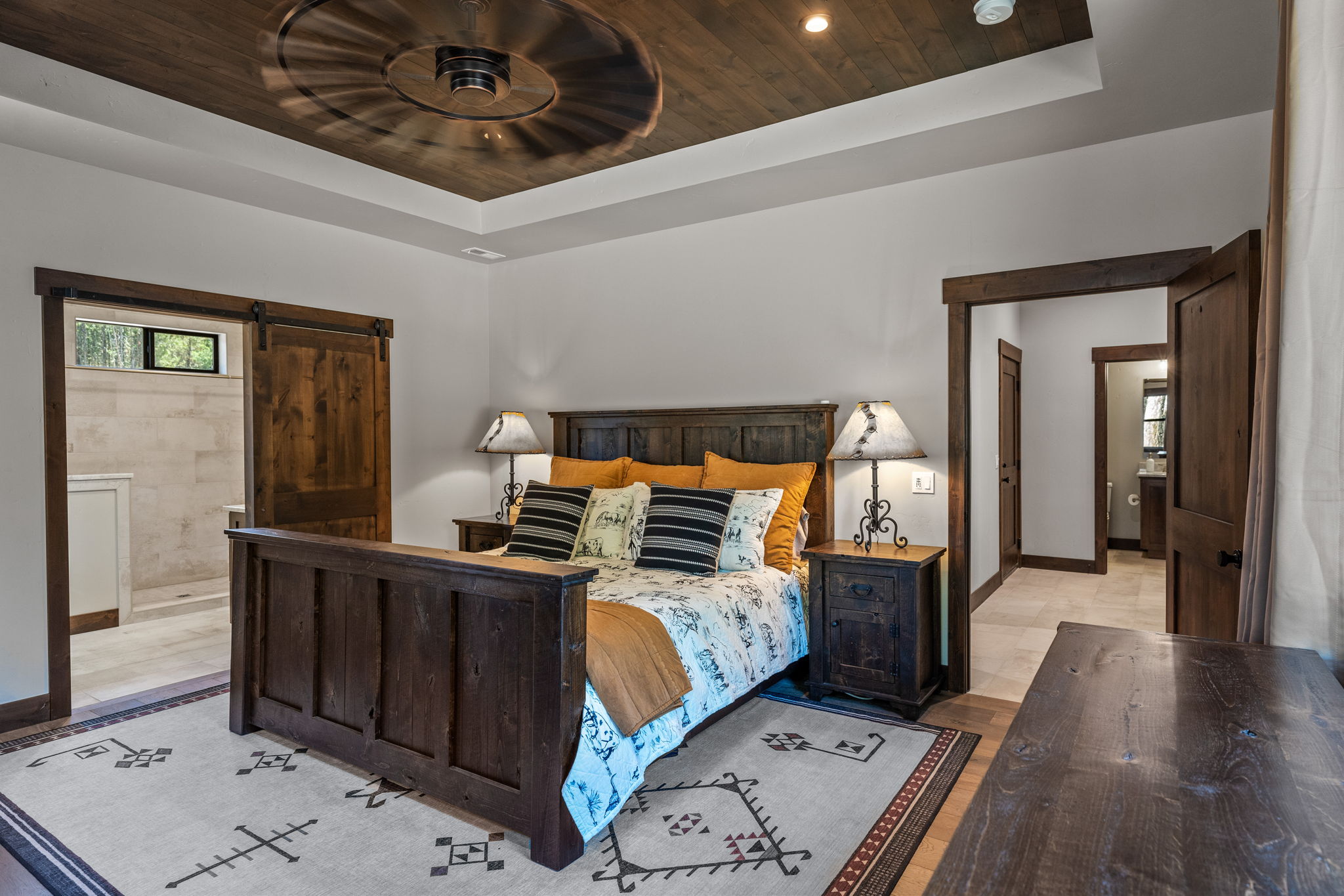 Charred Whiskey Barrel Ceiling Fan | Country Ceiling Fan