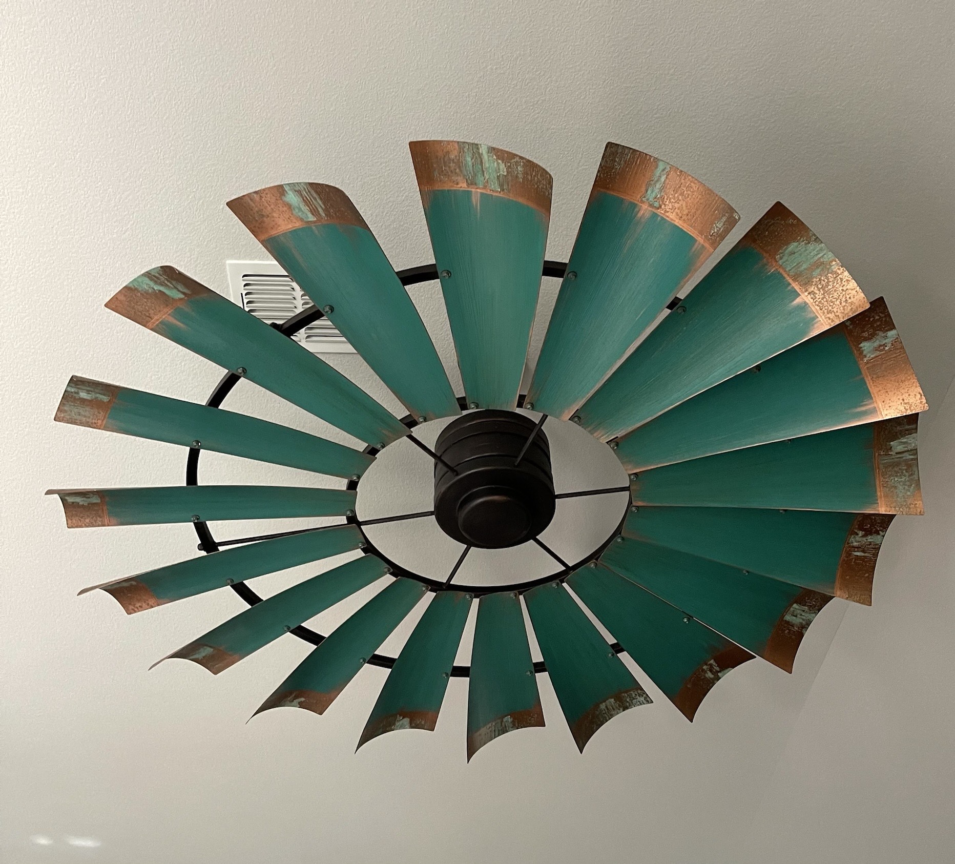 Turquoise Fan with Copper Accents | Windmill Ceiling Fans